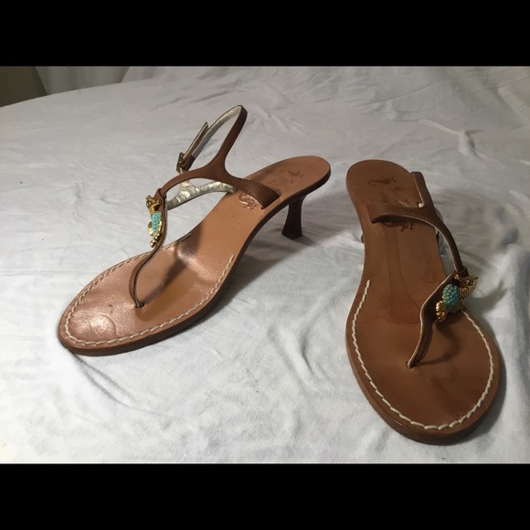 Shoes | Miss Trish Of Capri Heeled Sandals All Leather | Poshmark